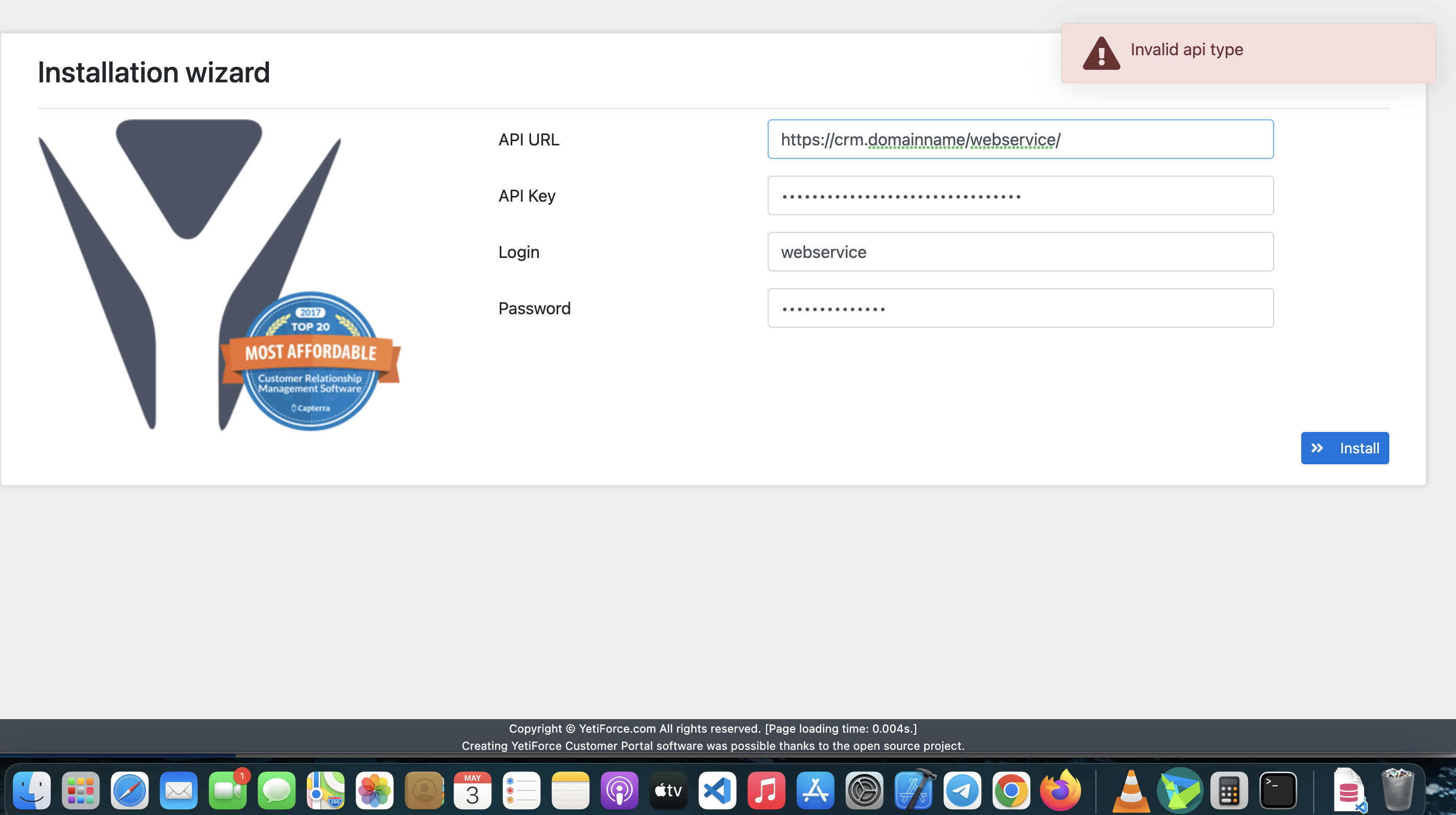 when i try to integrate yetiforce portal to the crm i found "Invalid api type" error · Issue ...