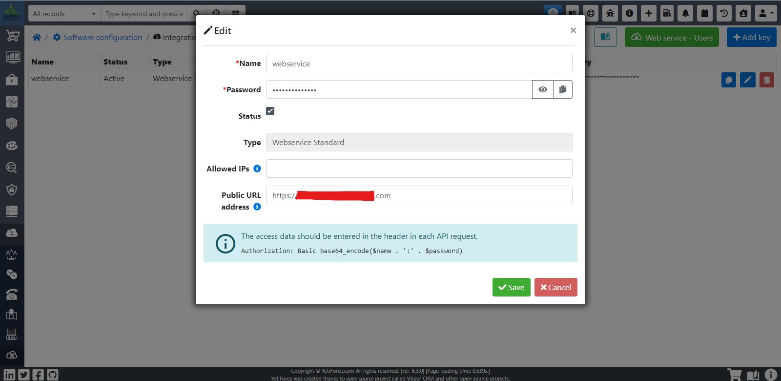 when i try to integrate yetiforce portal to the crm i found "Invalid ...
