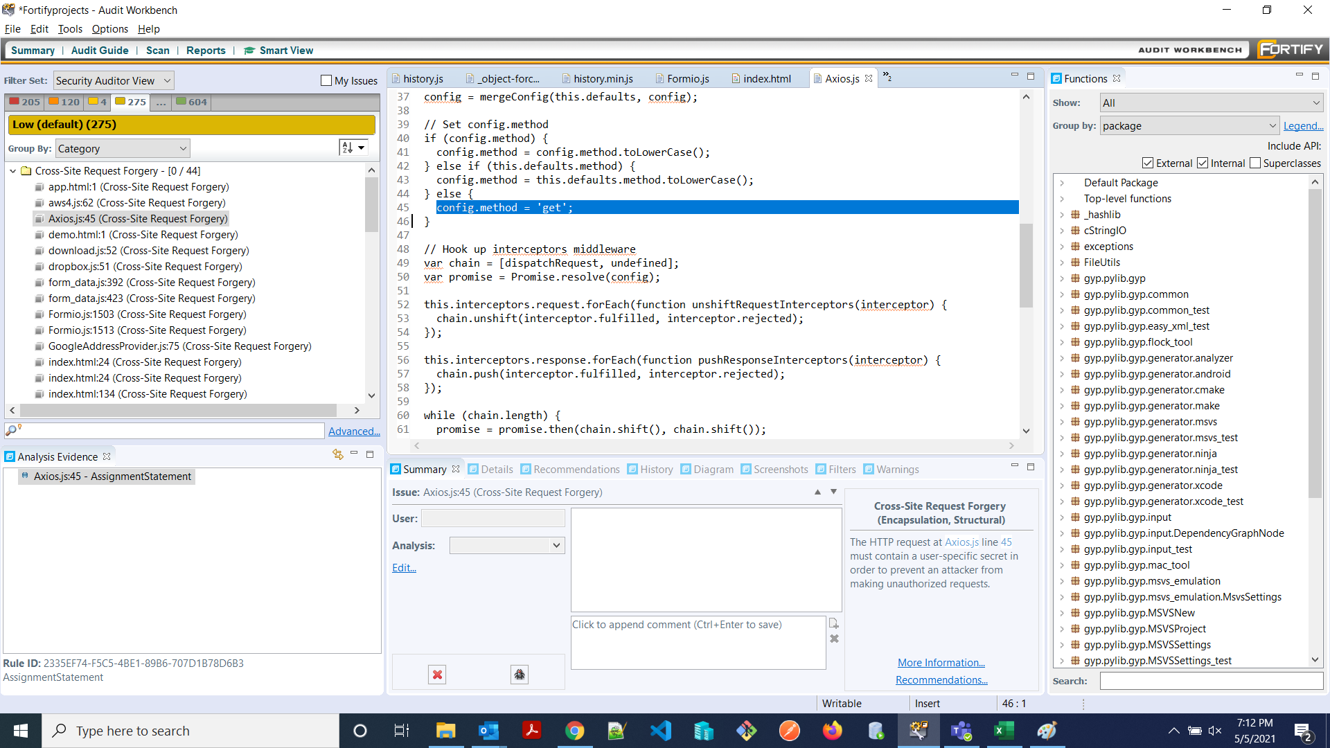 Security Vulnerability pick up by Fortify Scan · Issue #3782 · axios/axios · GitHub
