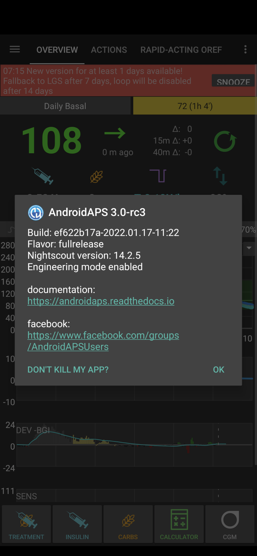 V3 RC2 Bug : Message new version available · Issue #1190 · nightscout/AndroidAPS · GitHub