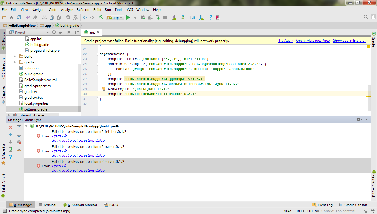 Build Error com.folioreader:folioreader:0.3.1 · Issue #111 · FolioReader/FolioReader-Android ...