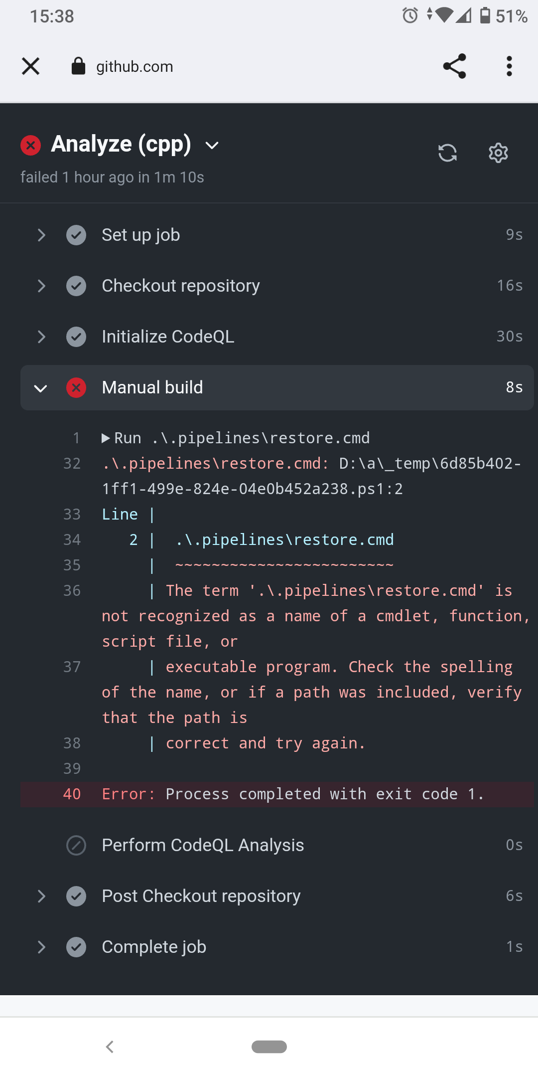 Error "Code QL workflow at main branch" ? · Issue #18048 · microsoft/PowerToys · GitHub