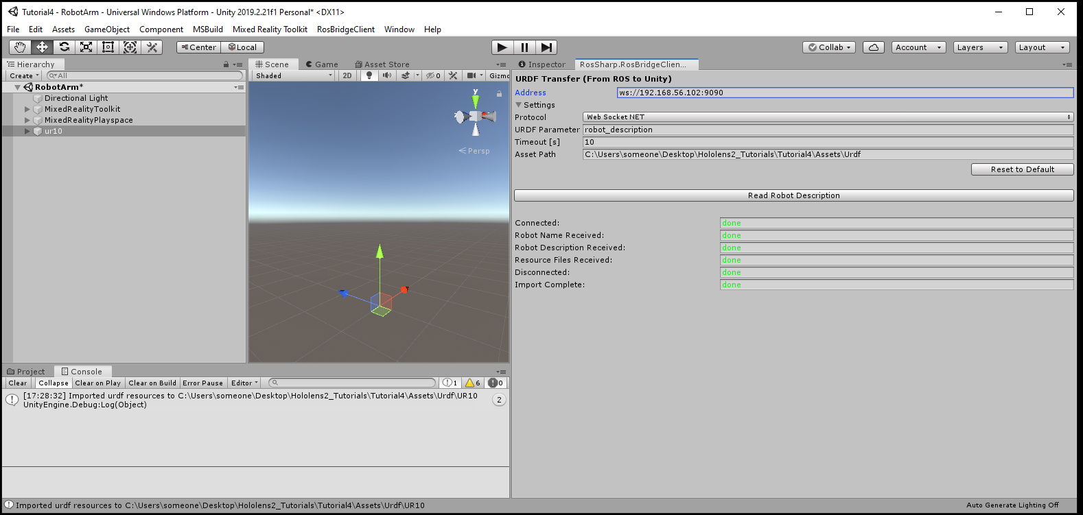 Urdf Model Does Not Appear In Unity 20192x · Issue 288 · Siemensros Sharp · Github 