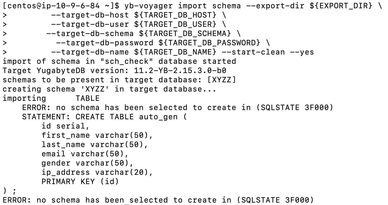 [MYSQL] Importing into a non existing schema (involving upper-case chars) fails but the schema ...