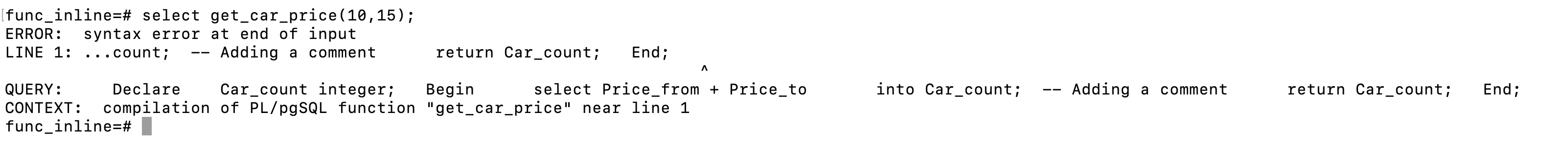 Inline comments in function body don't parse as expected · Issue #462 ... Inline comments in function body don't parse as expected · Issue #462 ...