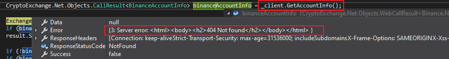 GetAccountInfo() has started returning "404 Not found" · Issue #347 · JKorf/Binance.Net · GitHub
