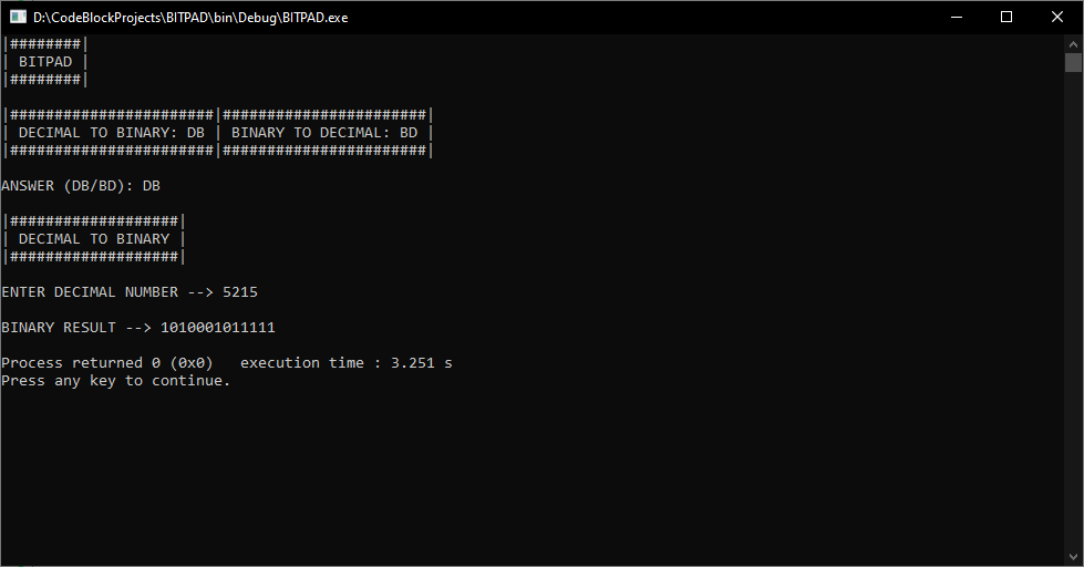 GitHub - Optinapustyn/BITPAD: BITPAD is a decimal to binary, binary to ...