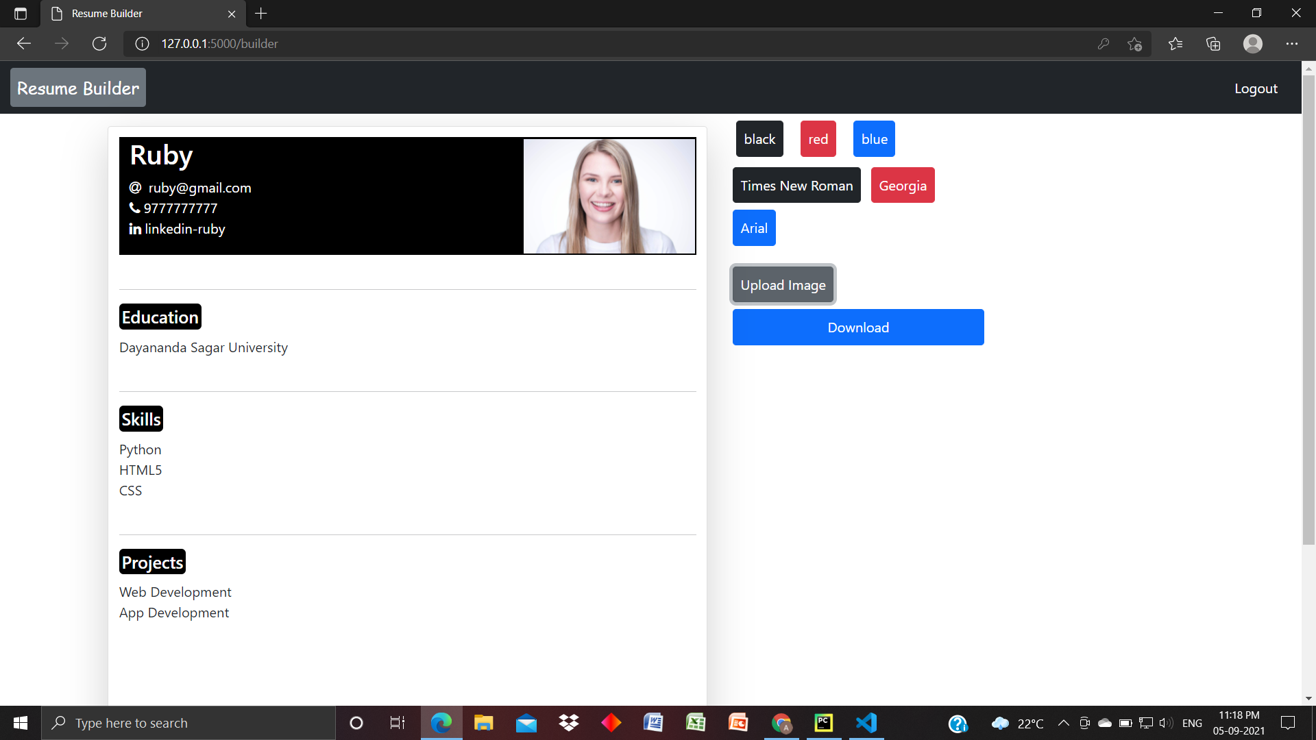 GitHub - archana2420/Resume_Builder_using_flask: A website to build ...