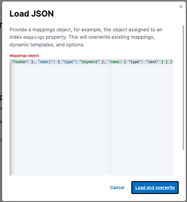 [Mappings Editor] JSON load button doesn't gray out if JSON is invalid · Issue #105932 · elastic ...