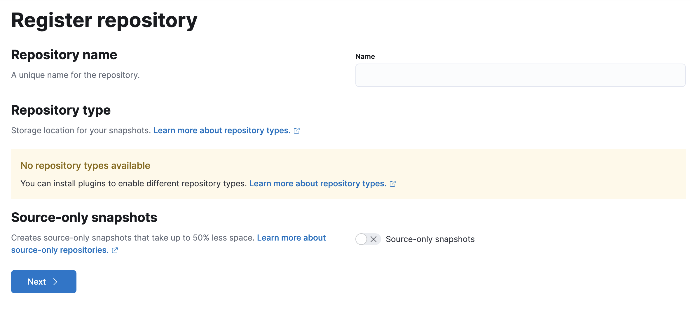 [Snapshot & Restore] Default repository types missing on Cloud · Issue #125424 · elastic/kibana ...