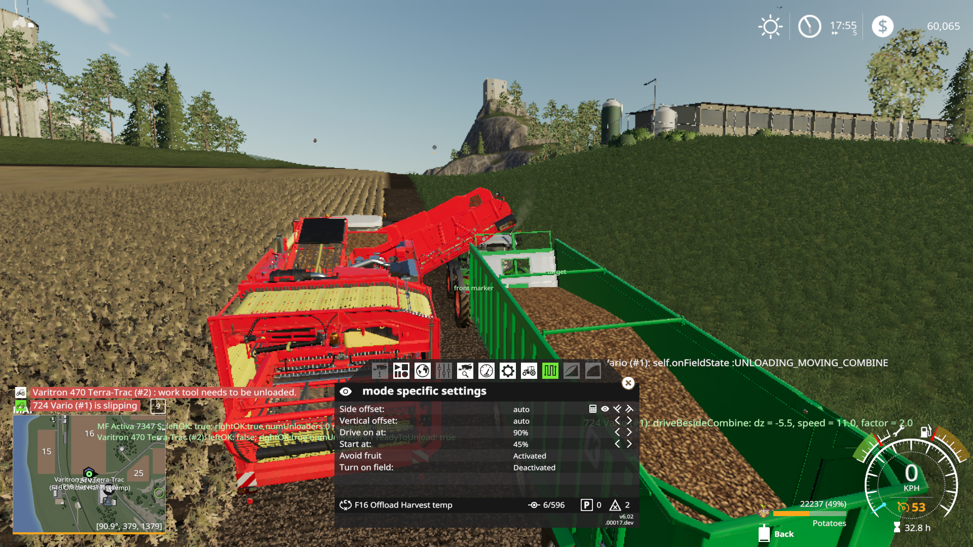 Harvester unloading to trailer, cannot unload too close to harvester · Issue #5459 · Courseplay ...