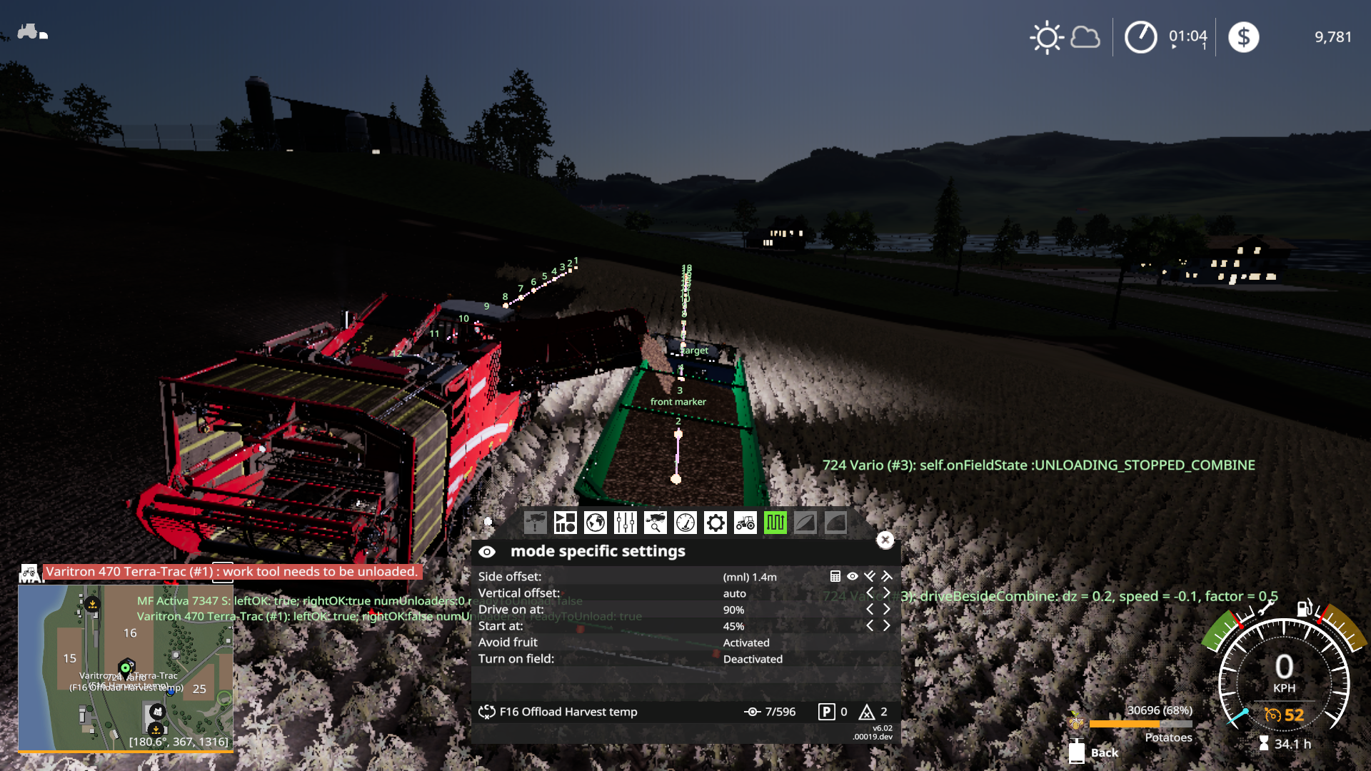 Harvester unloading to trailer, cannot unload too close to harvester · Issue #5459 · Courseplay ...