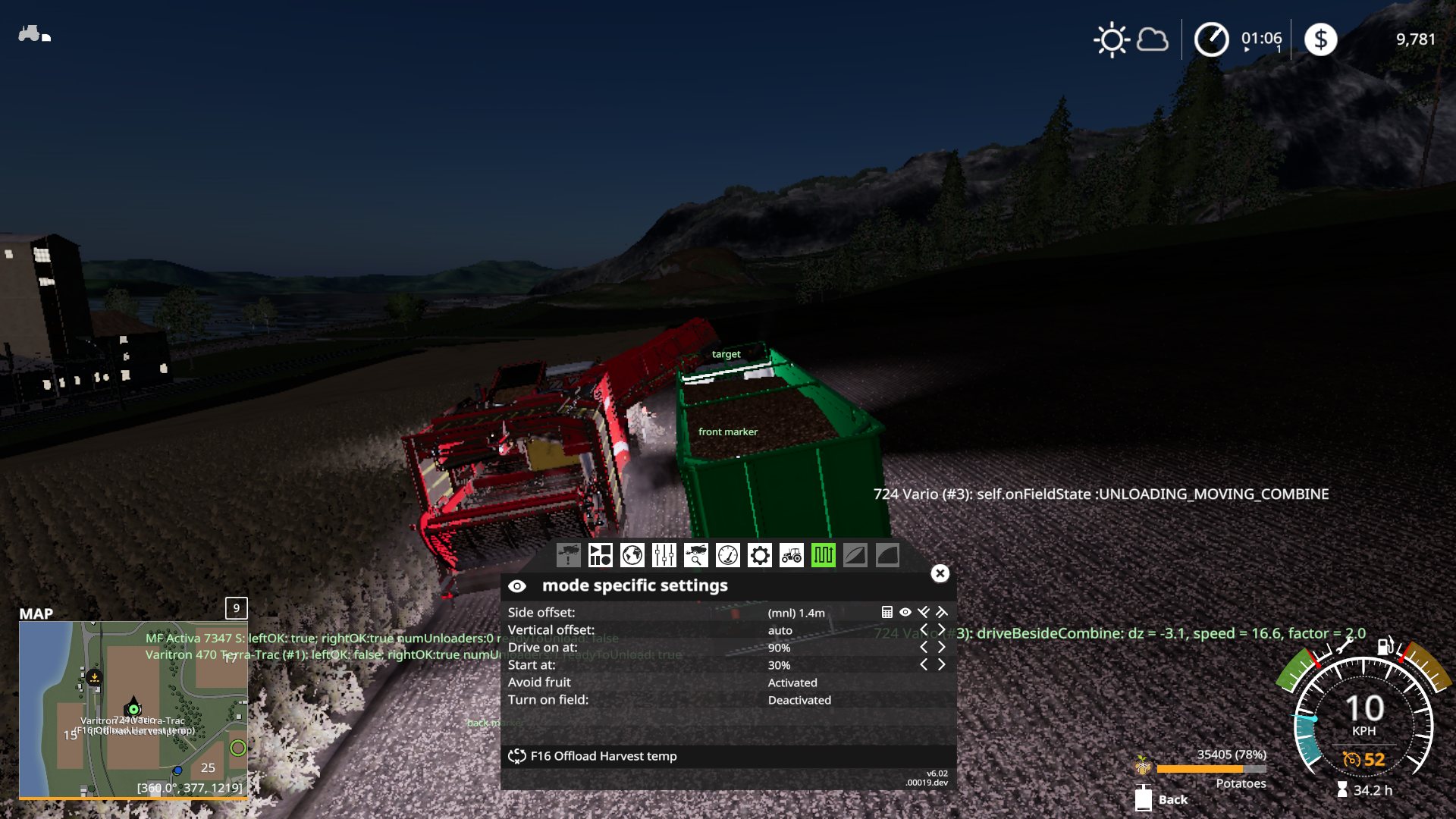 Harvester unloading to trailer, cannot unload too close to harvester · Issue #5459 · Courseplay ...