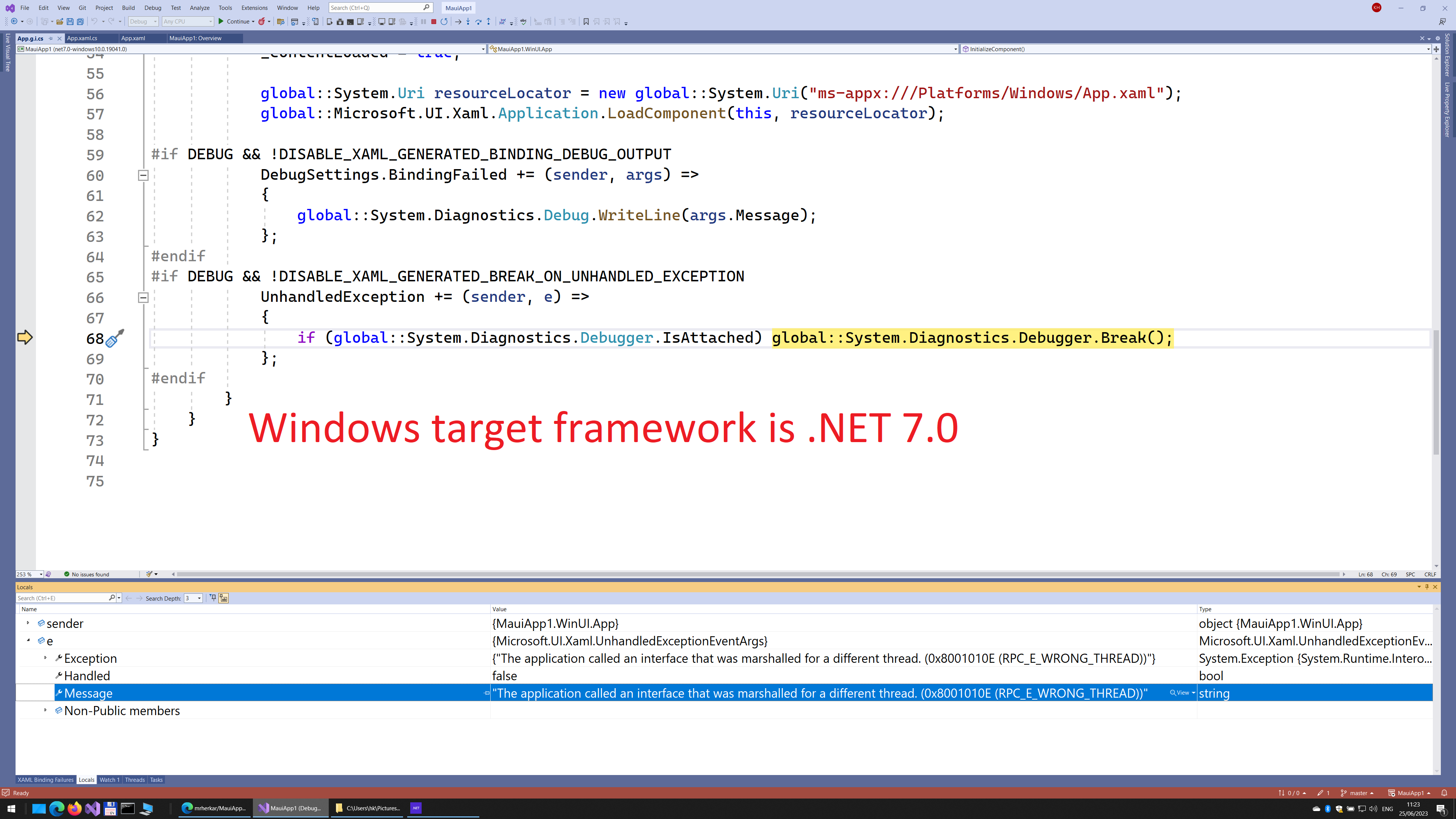 [regression/7.0.0] Connectivity.ConnectivityChanged Event throws exception at network change ...