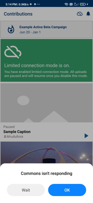 Commons isn't responding in Limited connection Mode · Issue #4277 · commons-app/apps-android ...