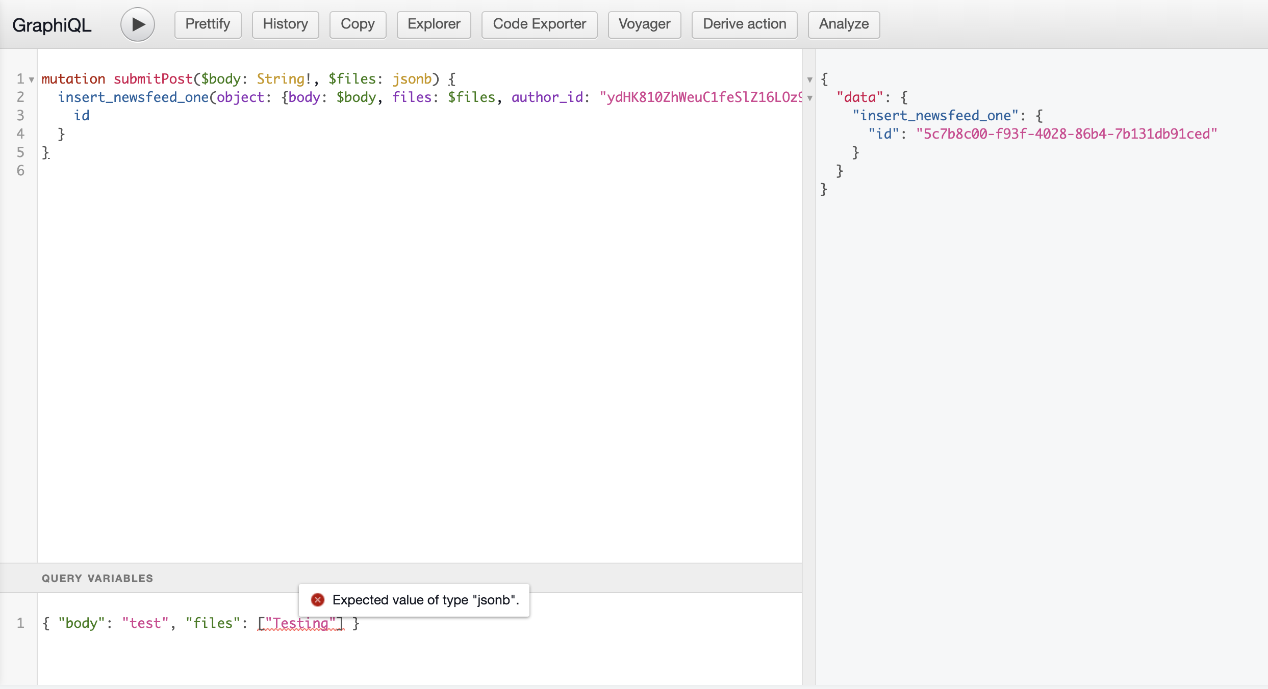 Jsonb Mutation Variable Fails With No Such Type Exists In The Schema Jsonb · Issue 6159