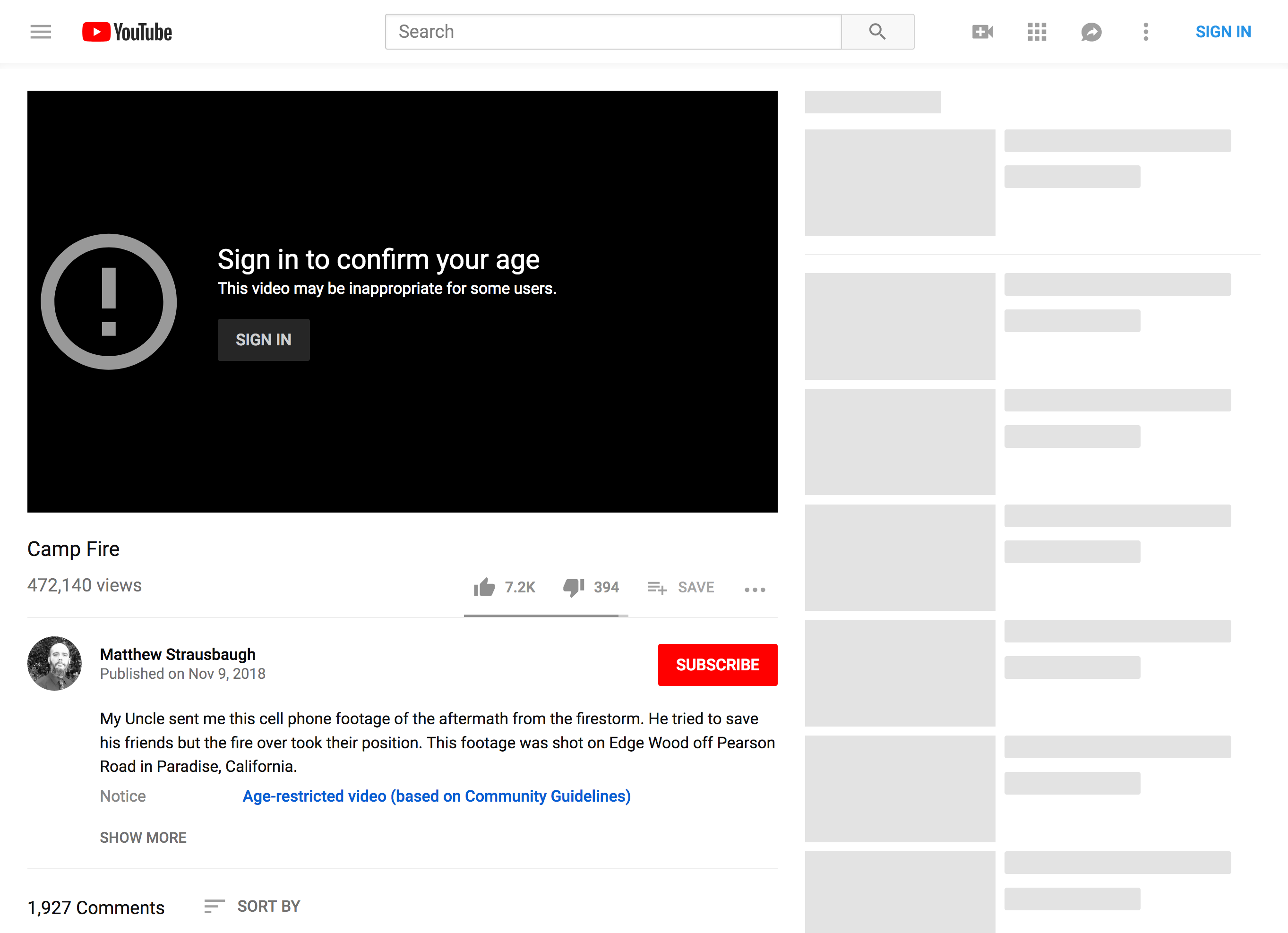 youtube.com - Youtube Viewer discretion "I understand and wish to ...