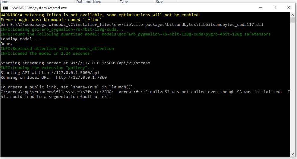 Error on Closing Command Line · Issue #2328 · oobabooga/text-generation-webui · GitHub