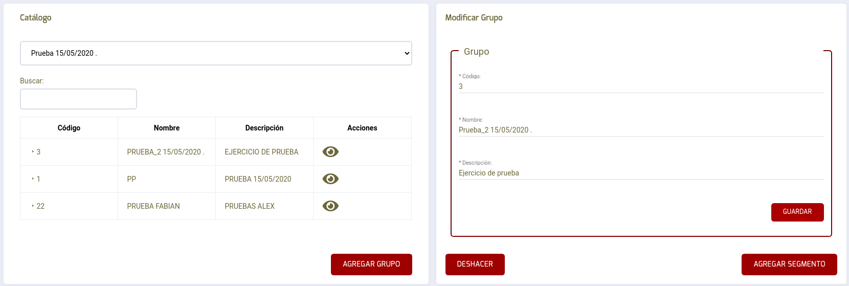 Realizar el funcionamiento para el registro de desde el cliente a API Catalogo_elementos_crud ...