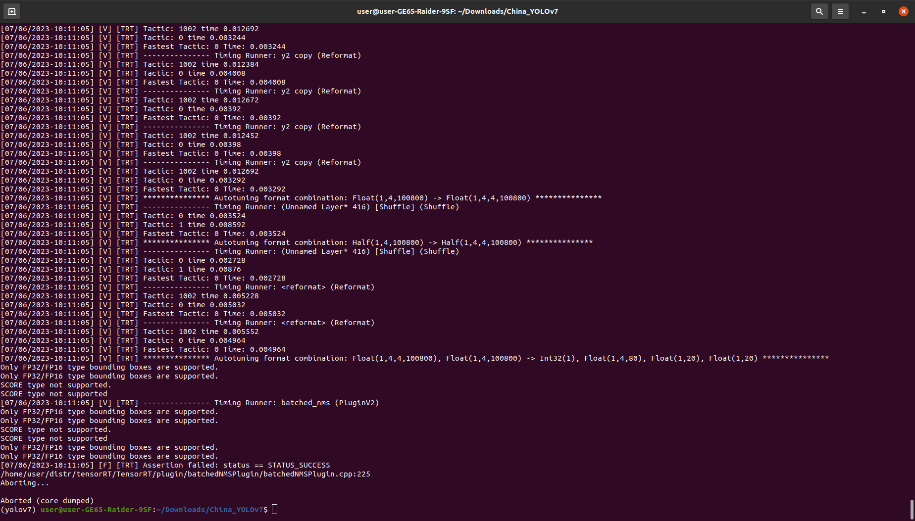 [f] [trt] Assertion Failed Status Status Success Of Tensorrt 7 2 When Running On Gpu 2070