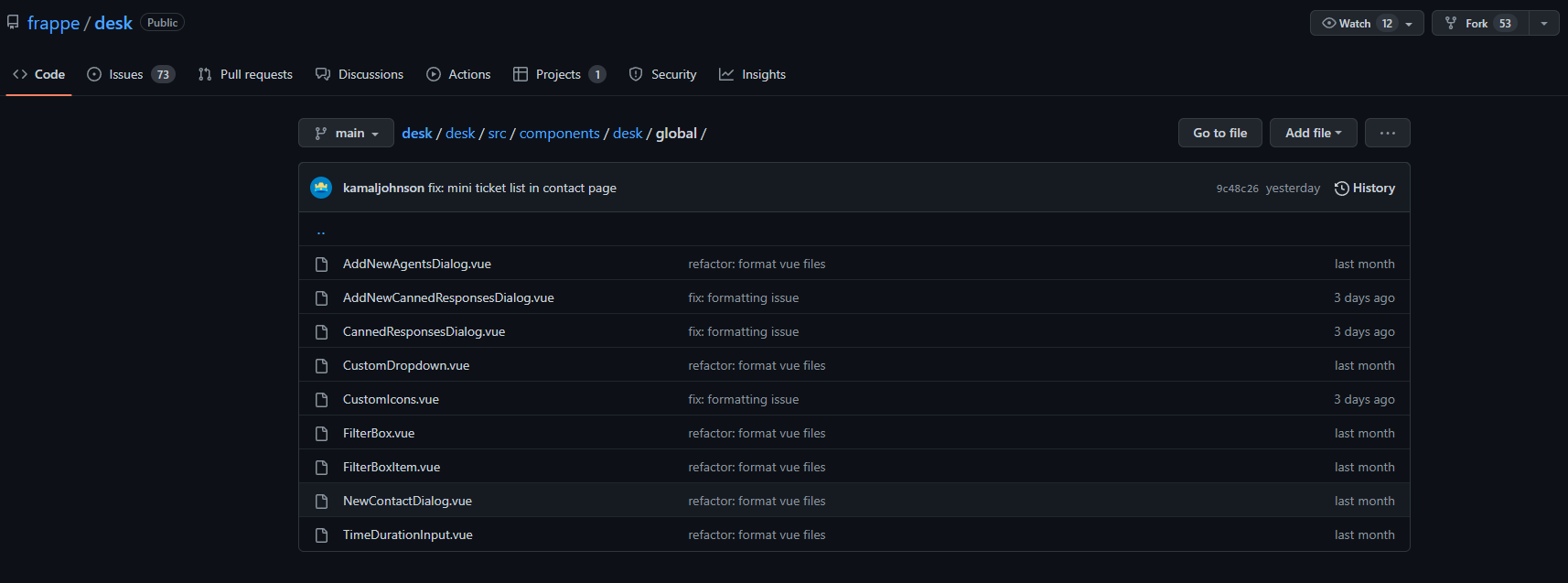 MiniticketList.vue removed or not correctly imported · Issue #798 · frappe/helpdesk · GitHub