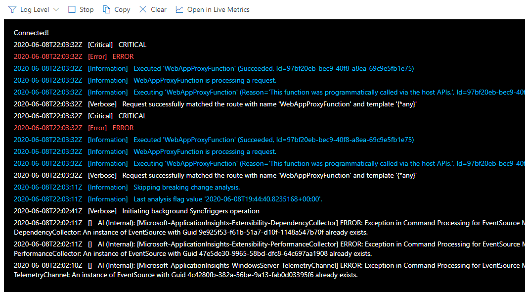 Unable to get logs into Azure Logs / Application Insights · Issue #19 · tntwist/NL.Serverless ...