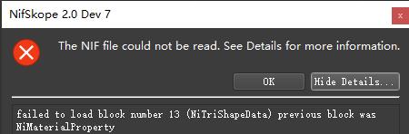 failed to load block number ？ (NiTriShapeData) · Issue #210 · niftools/nifskope · GitHub