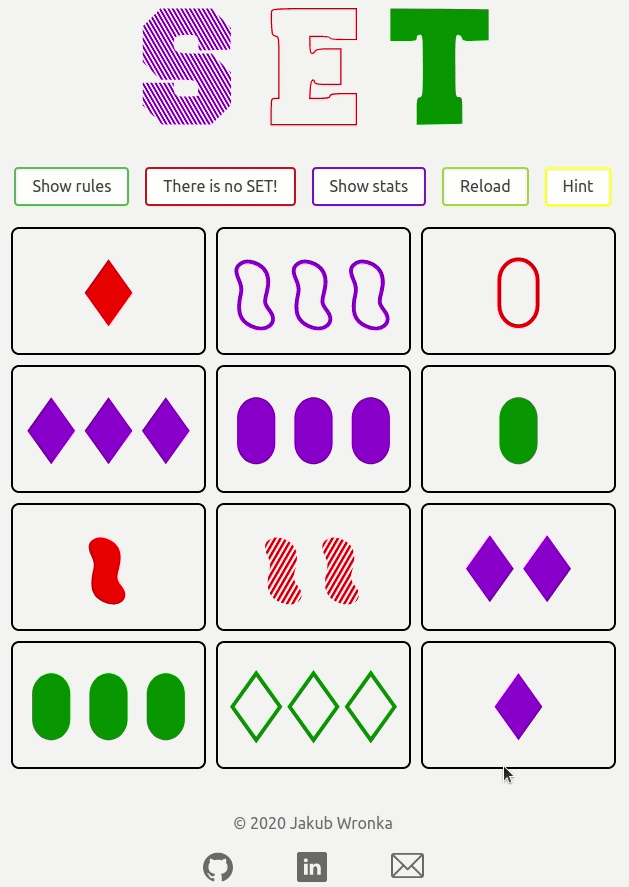 GitHub - wroku/set-game-react: Simple implementation of set game in react.