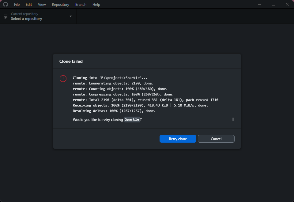 Unexpected Error · Issue #17611 · desktop/desktop · GitHub