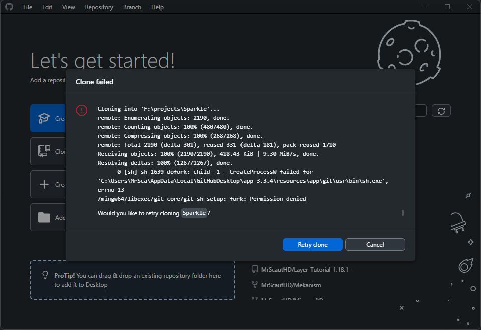 Unexpected Error · Issue #17611 · desktop/desktop · GitHub