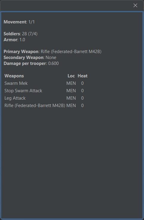 Incorrect Infantry weapon damage values. · Issue #1160 · MegaMek/megameklab · GitHub