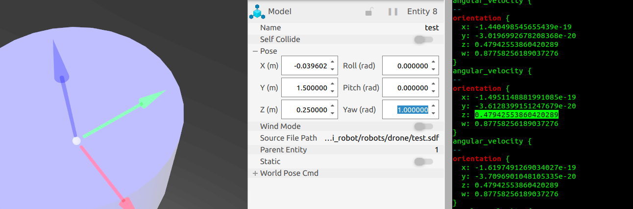RPY gives different data from the ign topic · Issue #1648 · gazebosim/gz-sim · GitHub