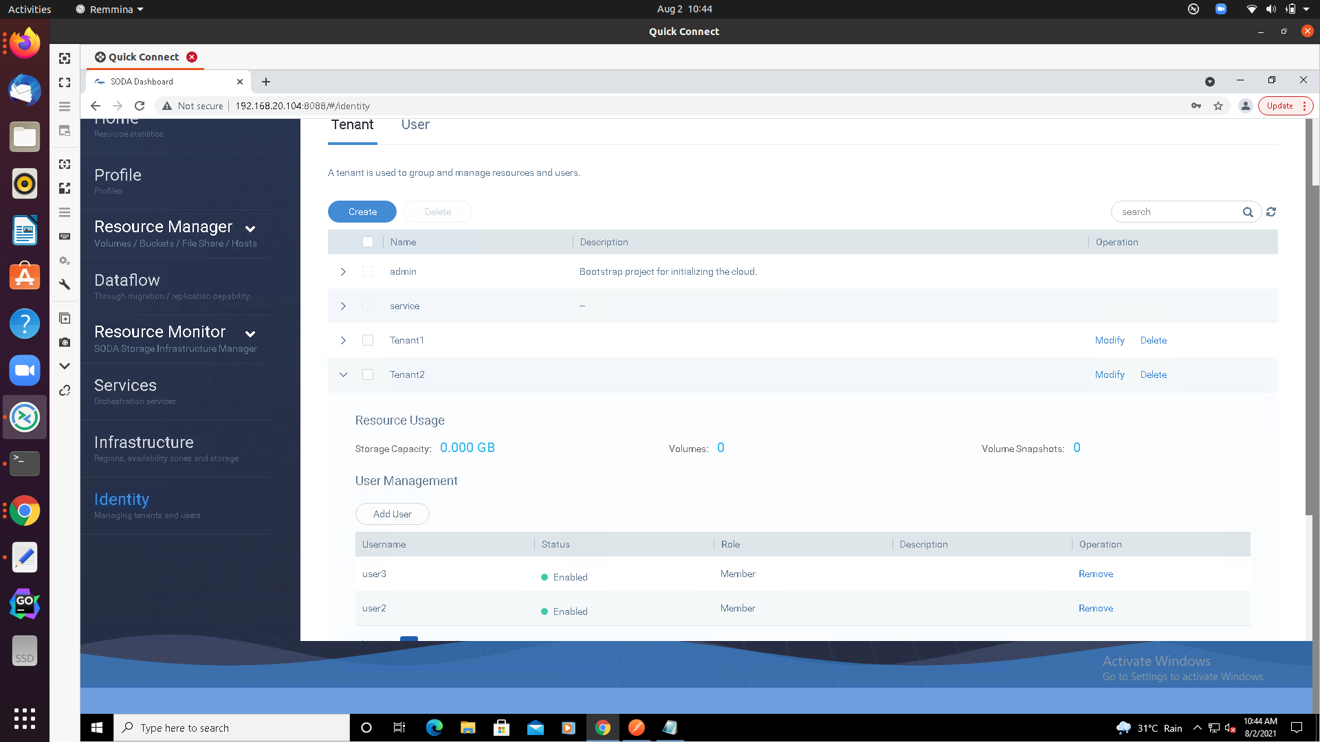 [SSP]Issue with access of buckets of users across tenants · Issue #1300 · sodafoundation/strato ...