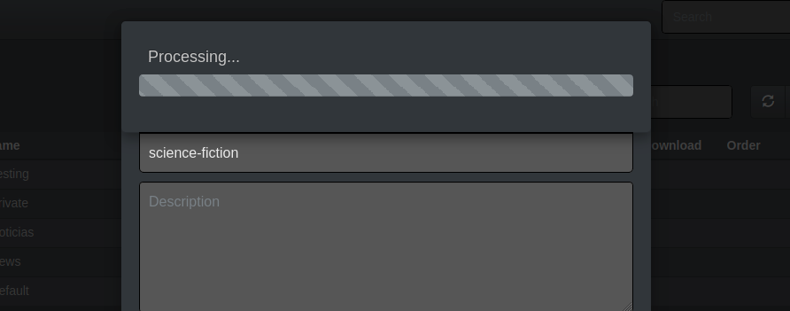 The processing pop up gets stuck on deleting files and everywhere else ...