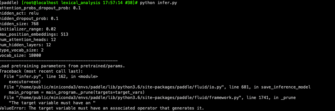 load_vars后模型正常运行，想要再进行save_inference_model时报错 · Issue #17160 · PaddlePaddle/Paddle · GitHub