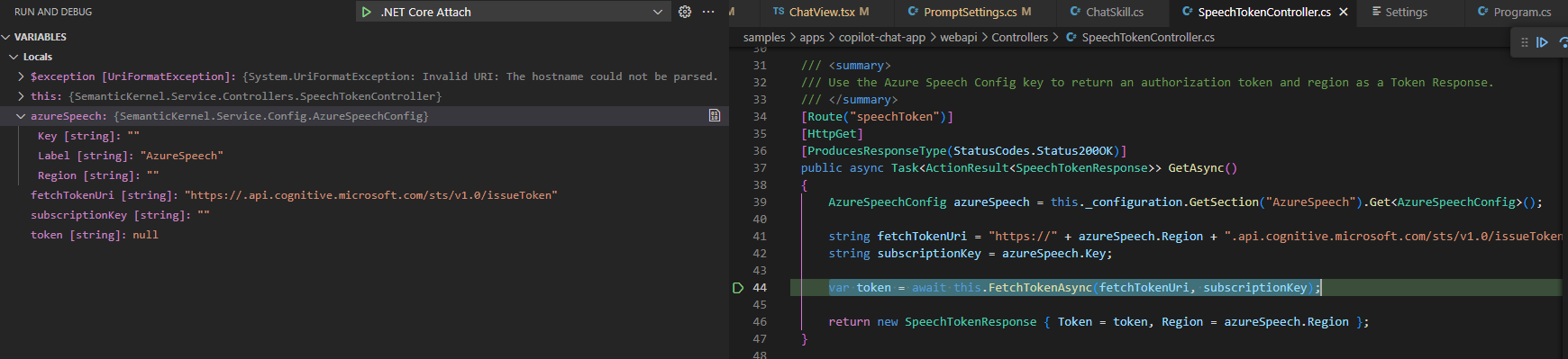 Improve copilot-sample-app exception handling when handling speechToken · Issue #689 · microsoft ...