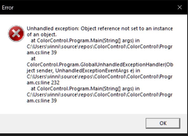 Will not start after nvidia driver update and clean install of Color Control · Issue #91 ...