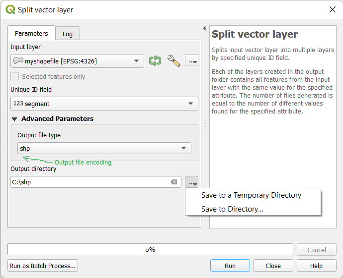 An Option To Choose File Encoding When Using Split Vector Layer Tool · Issue 47024 · Qgisqgis