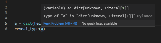 Dict with kwargs · Issue #1300 · microsoft/pyright · GitHub