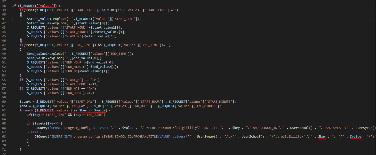 SQL injection in multiple functions · Issue #202 · OS4ED/openSIS-Classic · GitHub