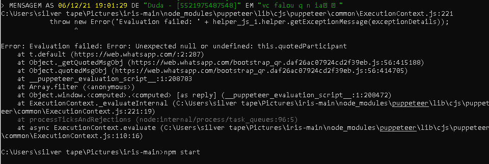 erro fecha a iris pelo comando de welcome · Issue #412 · KillovSky/Iris · GitHub