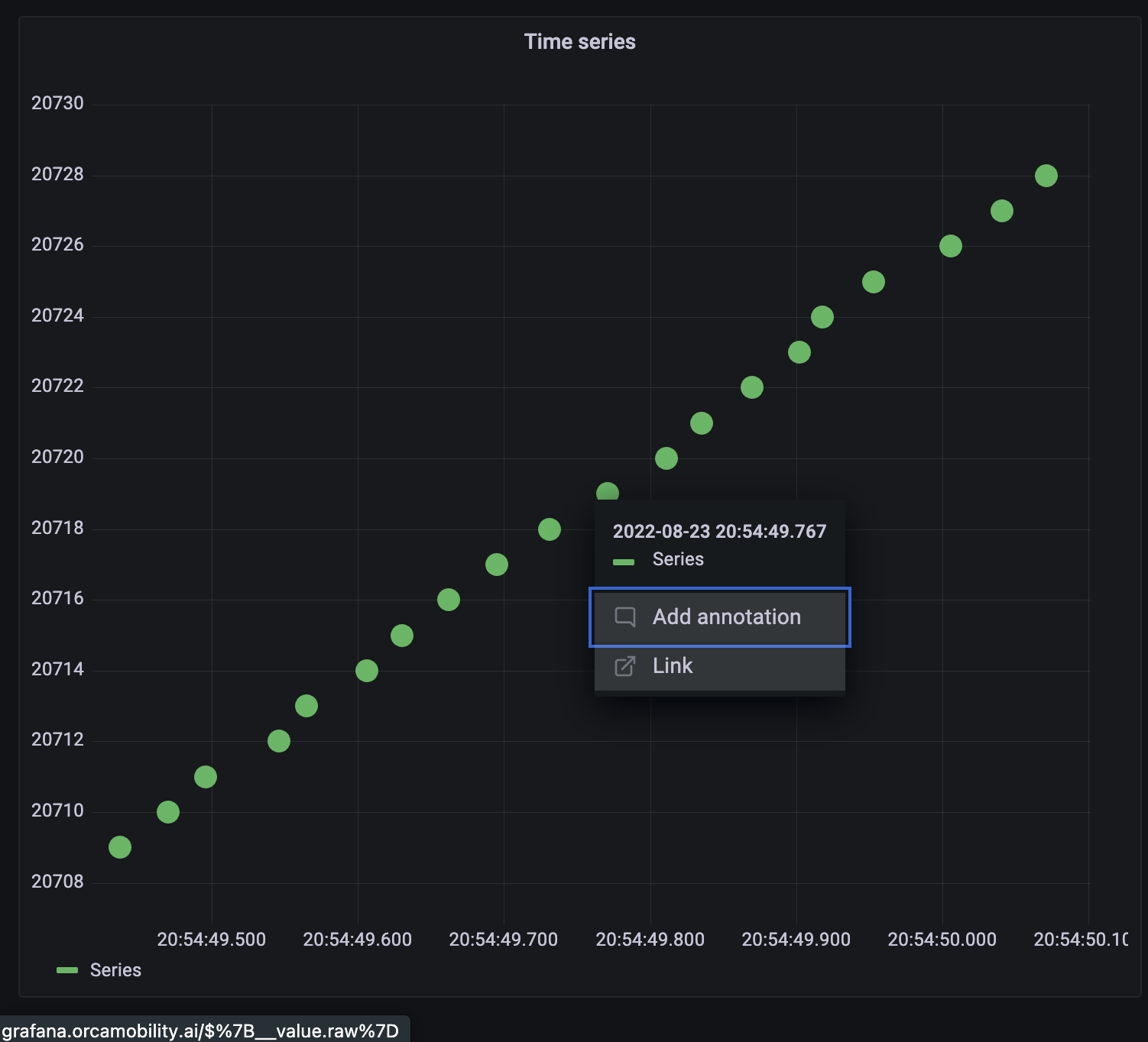 ${__value.time} not working properly for series link, Sometimes it ...