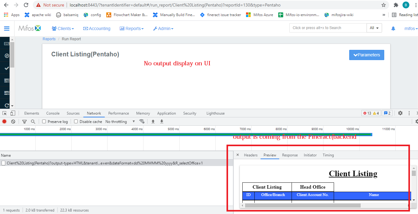 Pentaho reports are not visible on the UI · Issue #3412 · openMF/community-app · GitHub