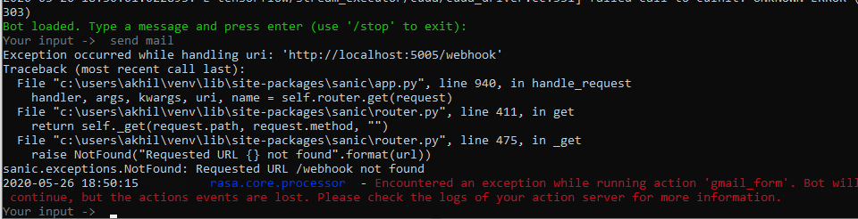 Requested URL /conversations not found · Issue #3616 · RasaHQ/rasa · GitHub