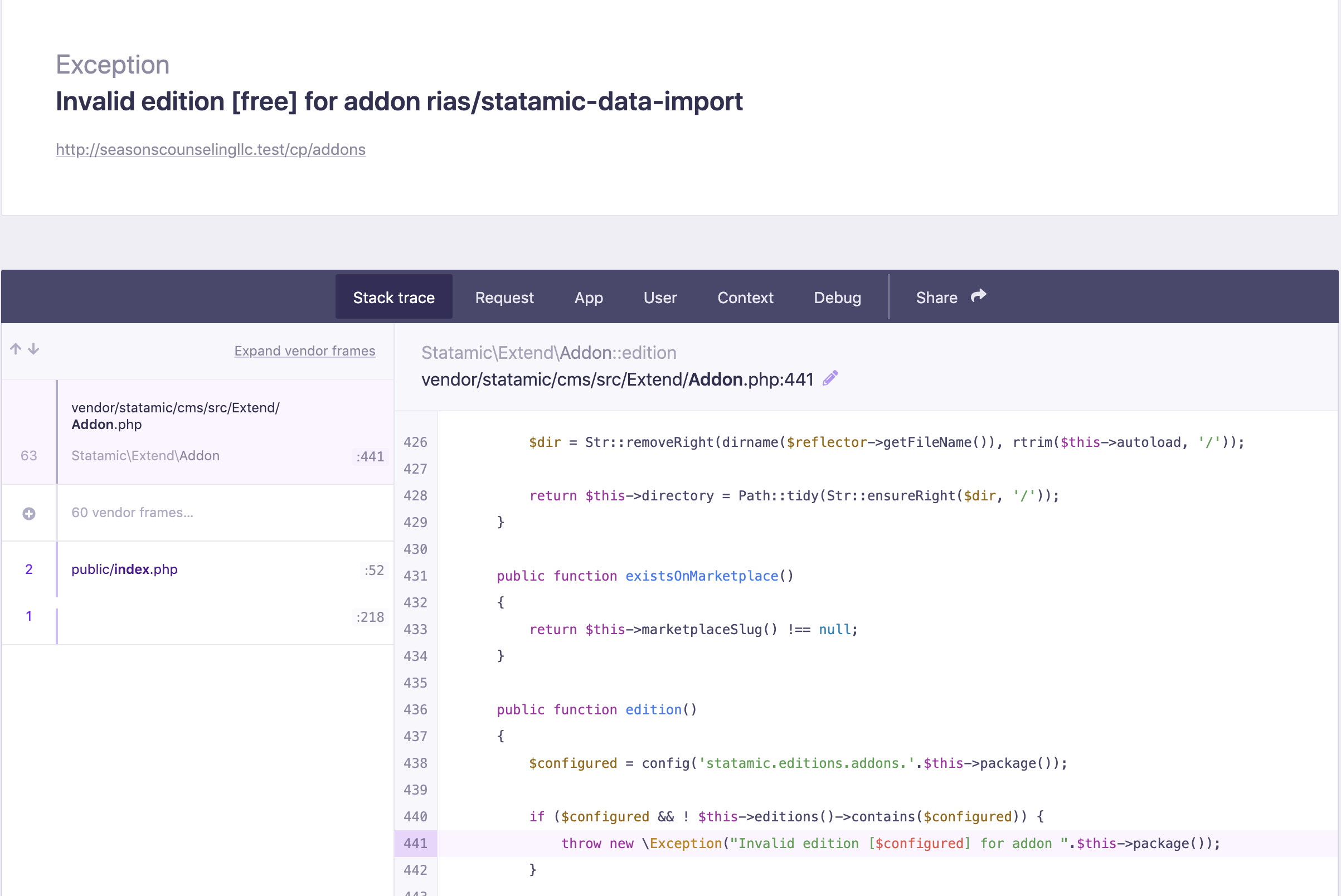 Invalid edition [free] for addon rias/statamic-data-import · Issue #11 · riasvdv/statamic-data ...