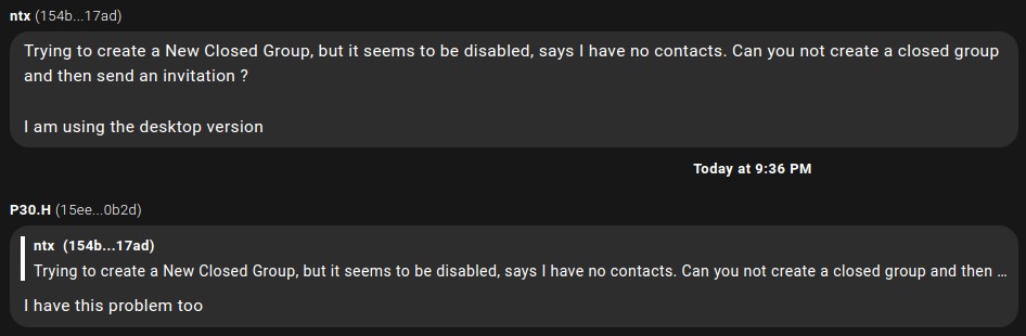 Allow creating group without having any contacts · Issue #2530 · oxen-io/session-desktop · GitHub