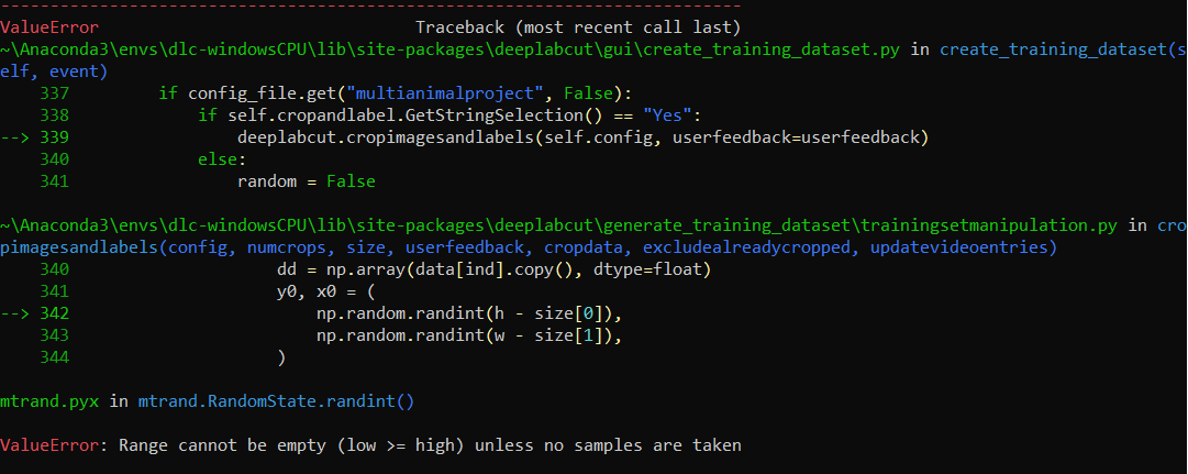 Unable to create training dataset on google colab · Issue #704 · DeepLabCut/DeepLabCut · GitHub