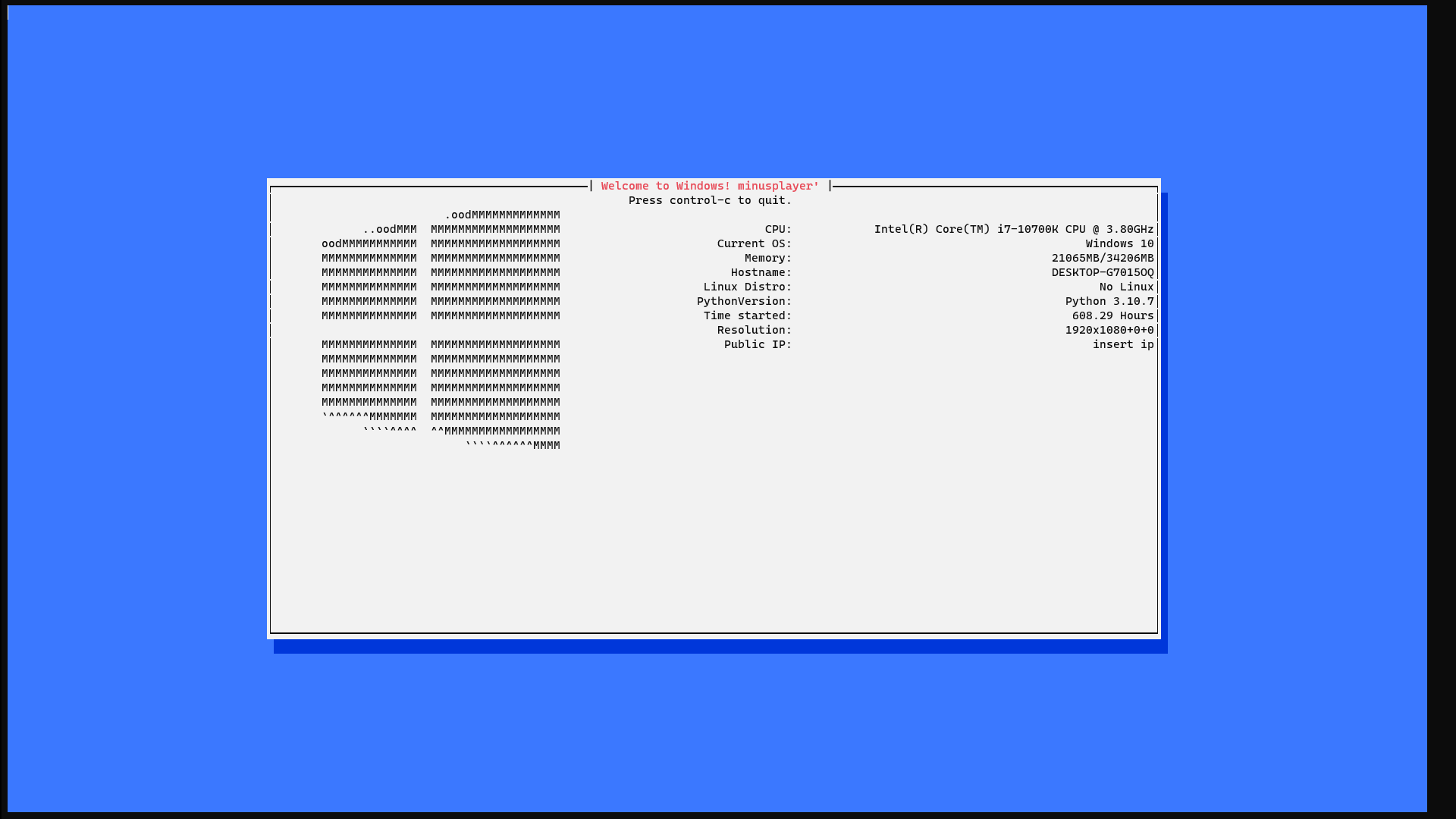 GitHub - ComradeJustin/Minusfetch: Fetch program