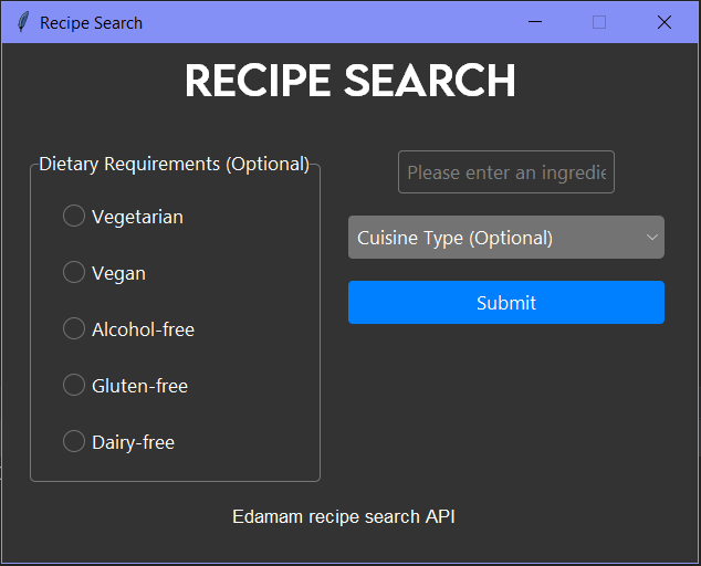 GitHub - campanula/edamam-tkinter-gui