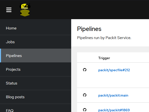 Sidebar Does Not Show Currently Active Page · Issue 222 · Packit Dashboard · Github
